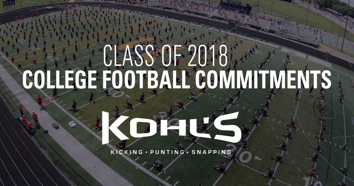 Kohl's Professional Camps | 2018 College Football Commitments